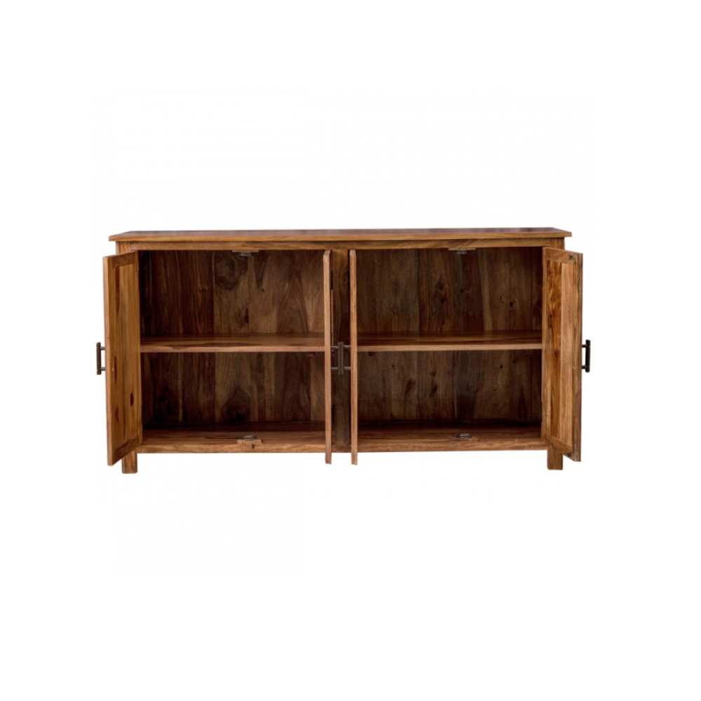 ANGEL FURNITURE Canberra Sheesham Wood Four Door Storage Cabinet ...