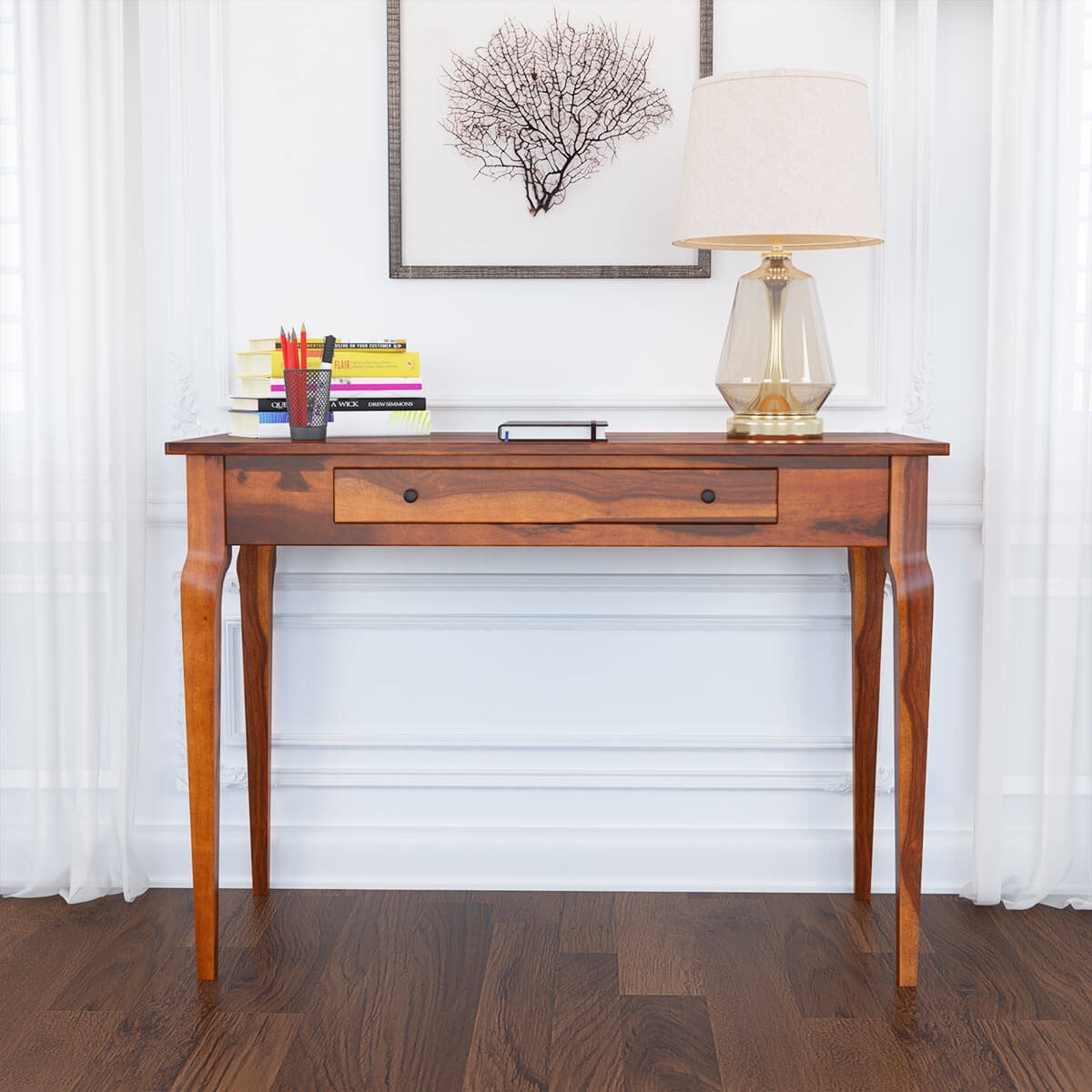 Angel Furniture Solid Sheesham Wood Modern Console Table (Standard ... Angel Furniture Solid Sheesham Wood Modern Console Table (Standard ...